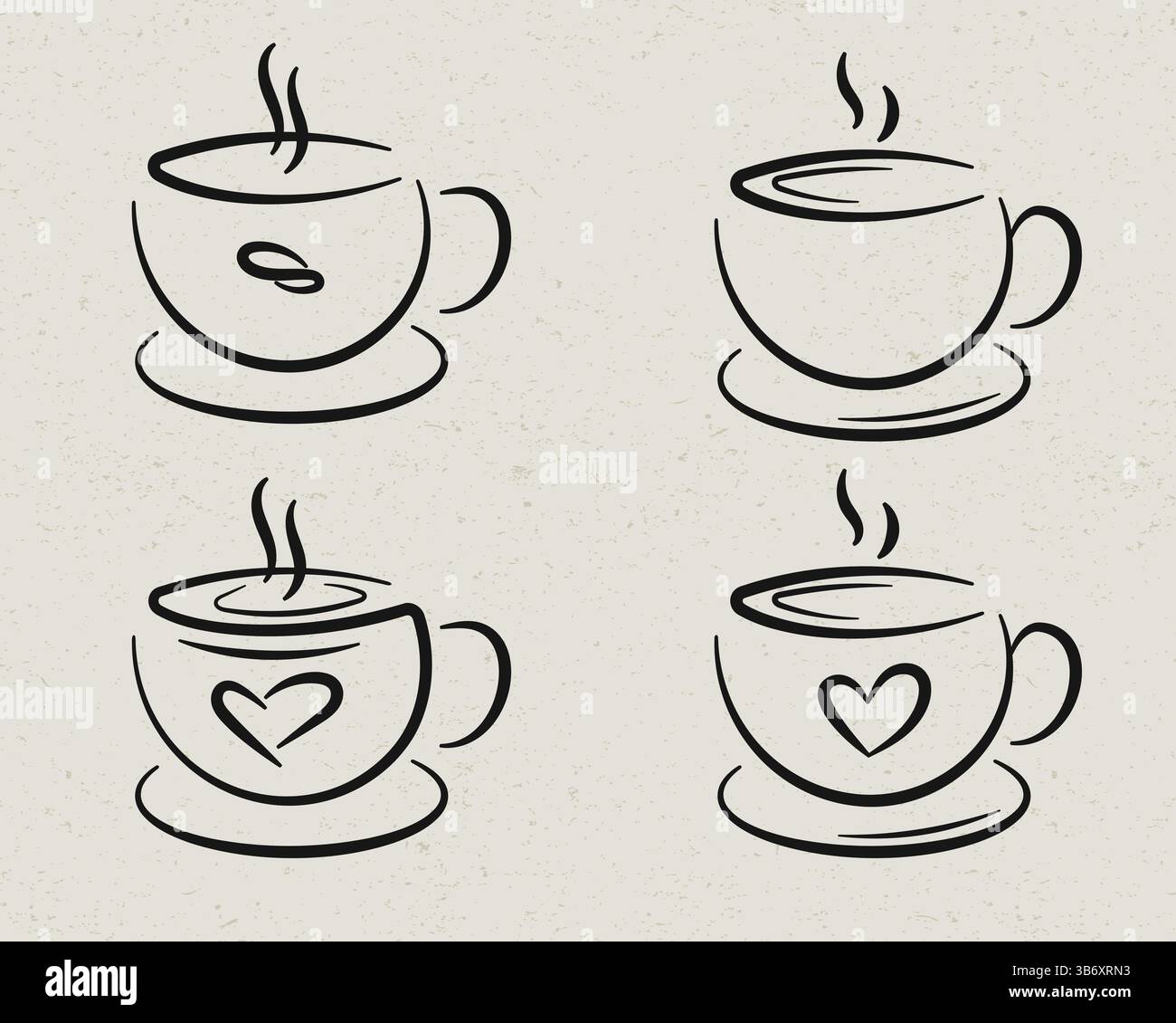 Coffee mug heart line Stock Vector Images - Alamy