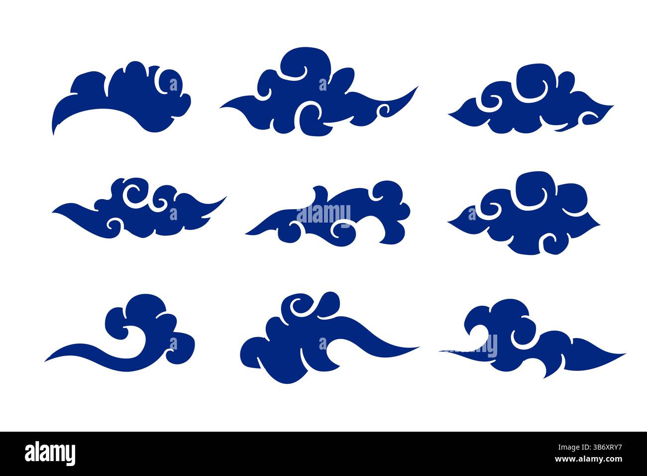 Blue clouds in Japanese style, perfect for use in design projects ...