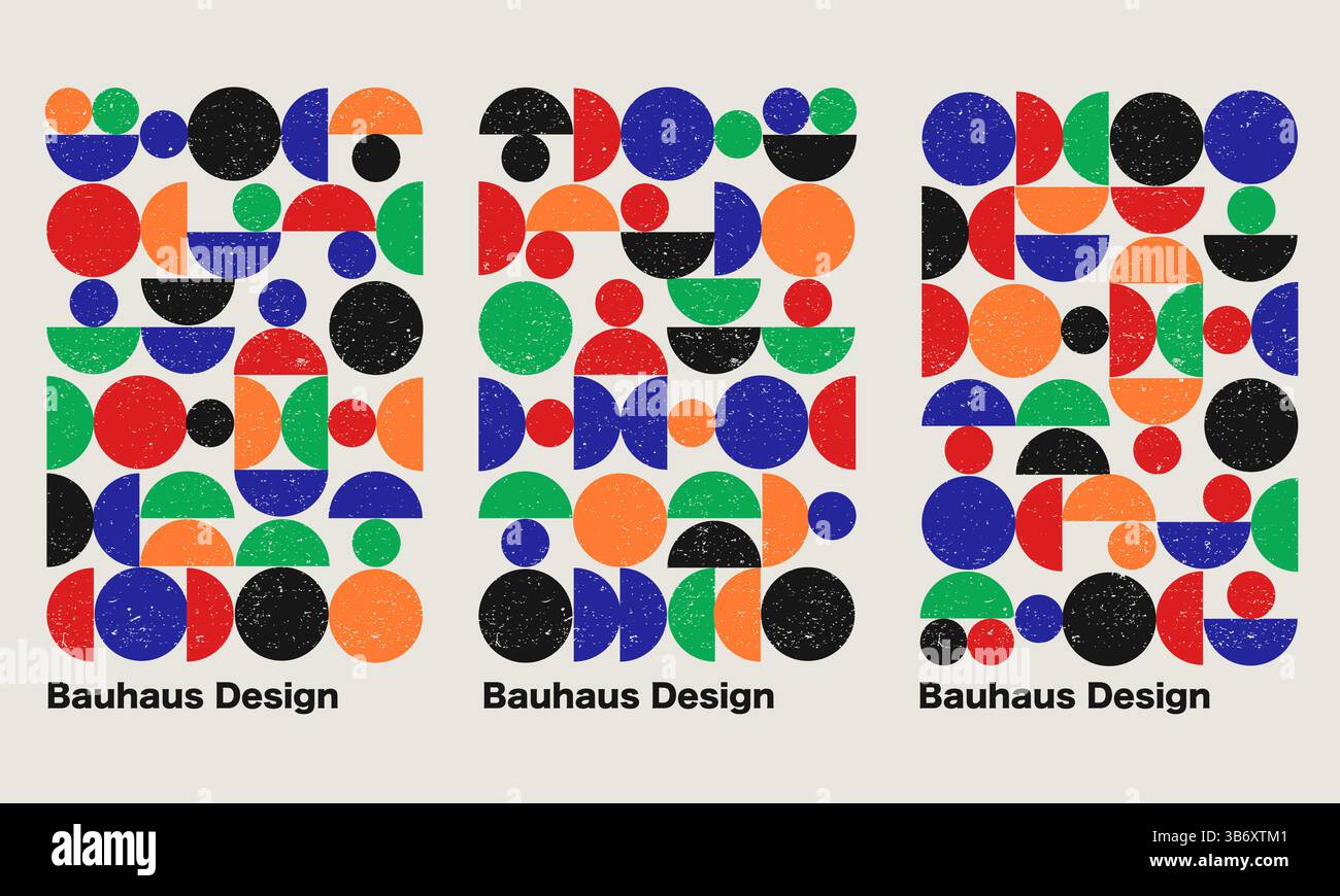 Colorful Bauhaus Design with Abstract Geometric Shapes Collection ...