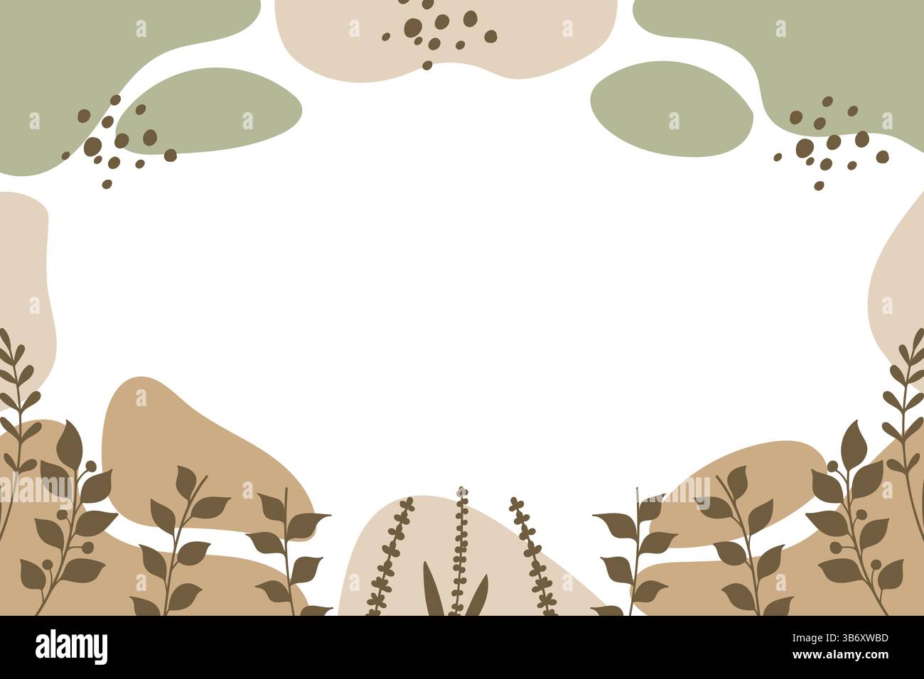 Minimalist Botanical Abstract Background Vector Illustration Stock ...