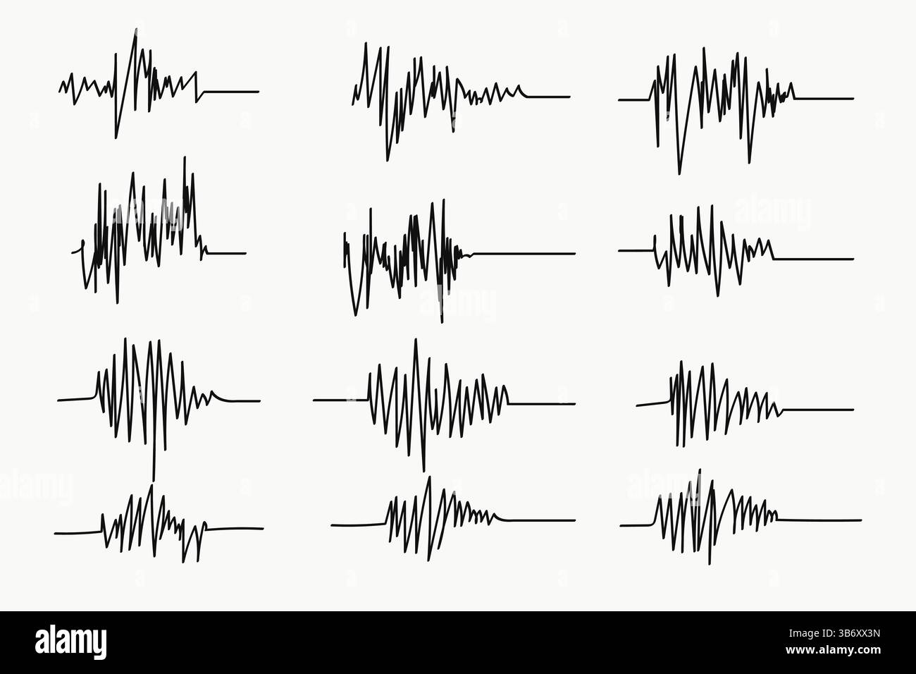 Doodle Scribble Heart Rate Hand drawn Line Collection. Vector ...