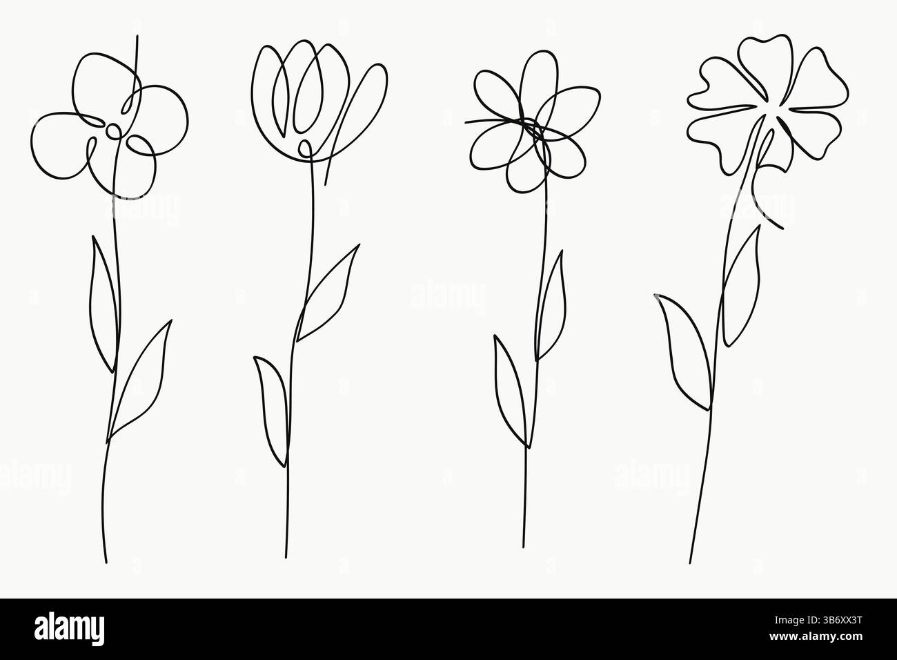 Minimalistic line drawing vintage Cut Out Stock Images & Pictures - Alamy