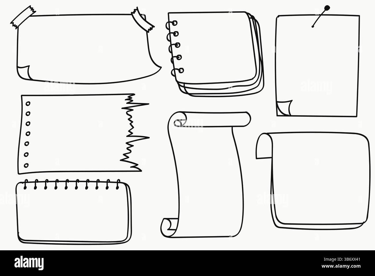 Notes Doodle for Text Vintage Collection. Vector illustration Stock ...