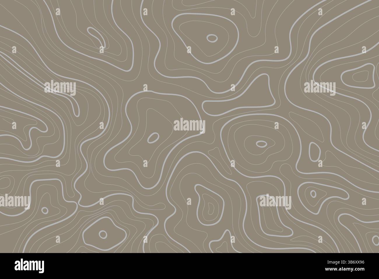 Stylized Topographic Contours in Lines and Brown Drawing. Vector ...