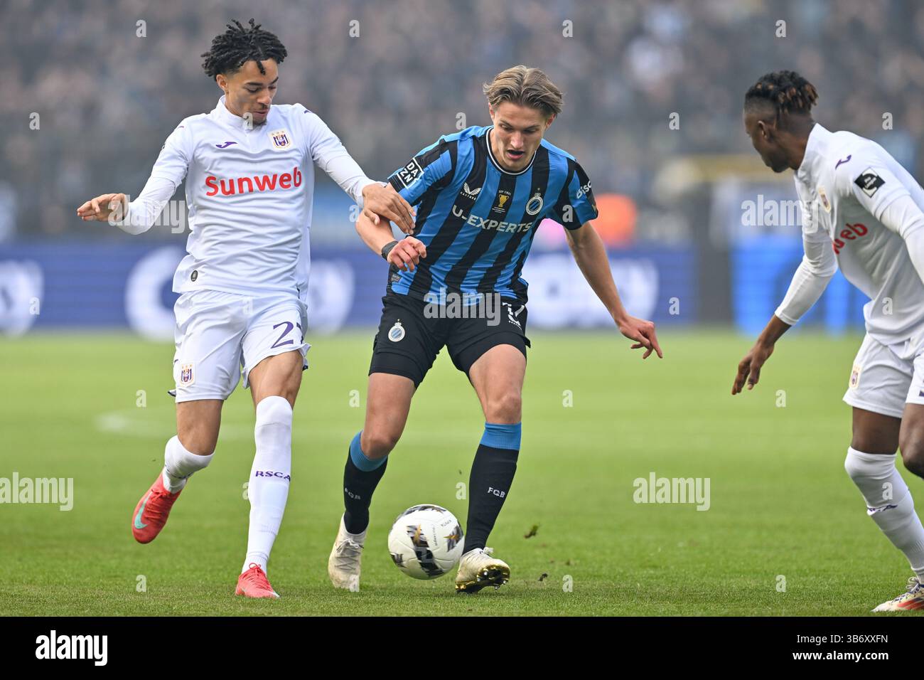 Brussels, Belgium. 04th May, 2025. Samuel Edozie (27) of Anderlecht ...
