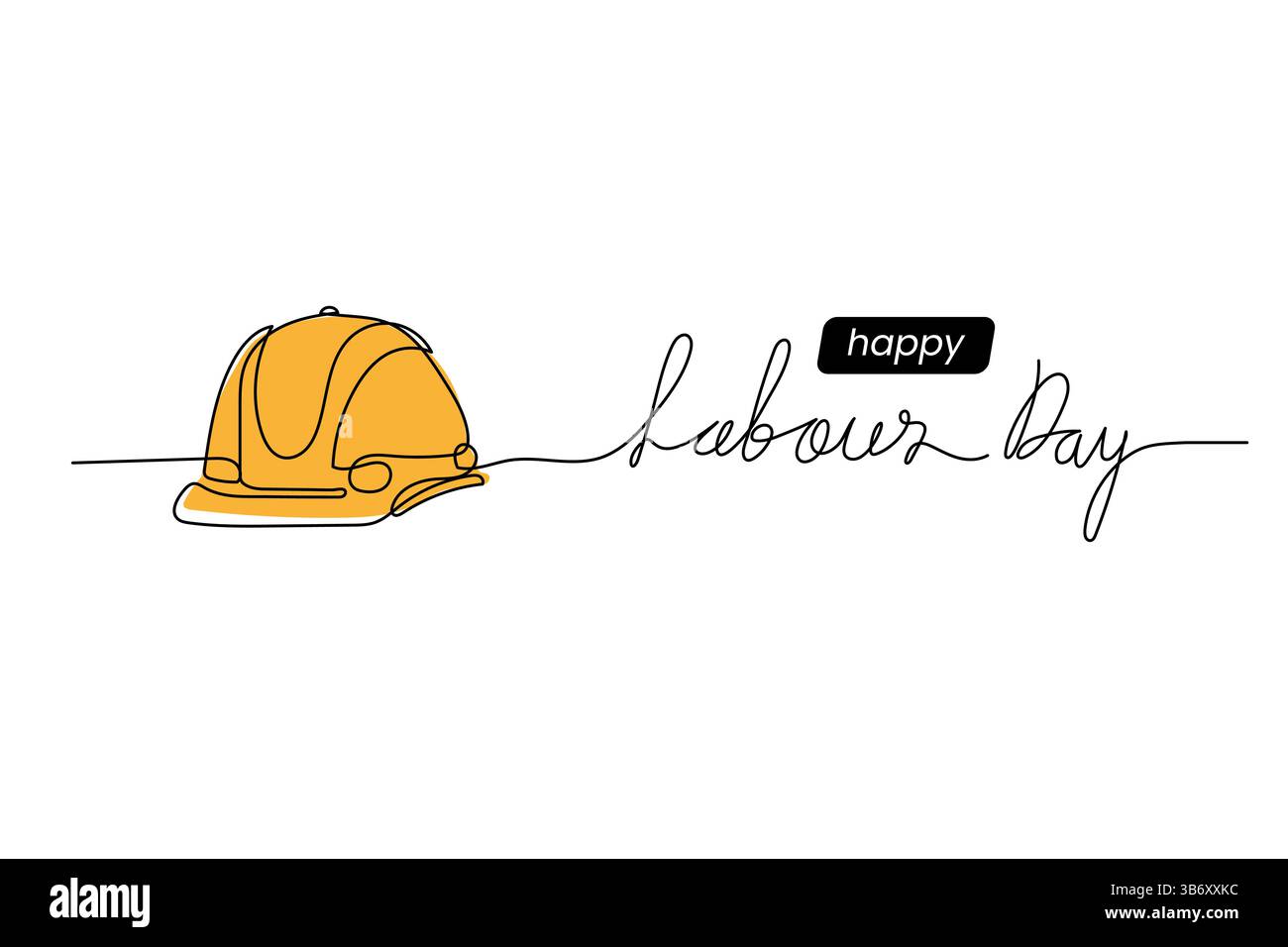 Happy Labour Day simple vector web background. Yellow hard hat ...