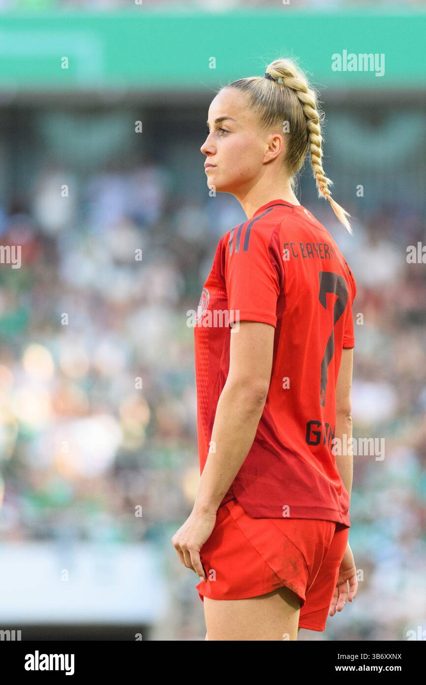 Cologne, Germany. 01st May, 2025. Cologne, Germany, May 1th 2025: Giulia Gwinn (7 FC Bayern ...