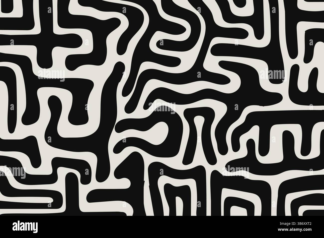 Doodle Memphis Pattern in Black and Gray Vintage Design. Vector ...