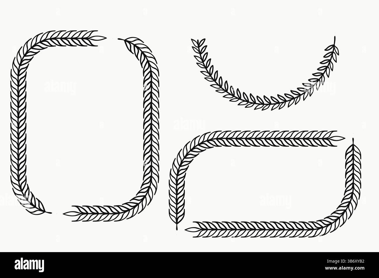 Laurel Border Frame Line Collection.Vector Illustration Stock Vector ...