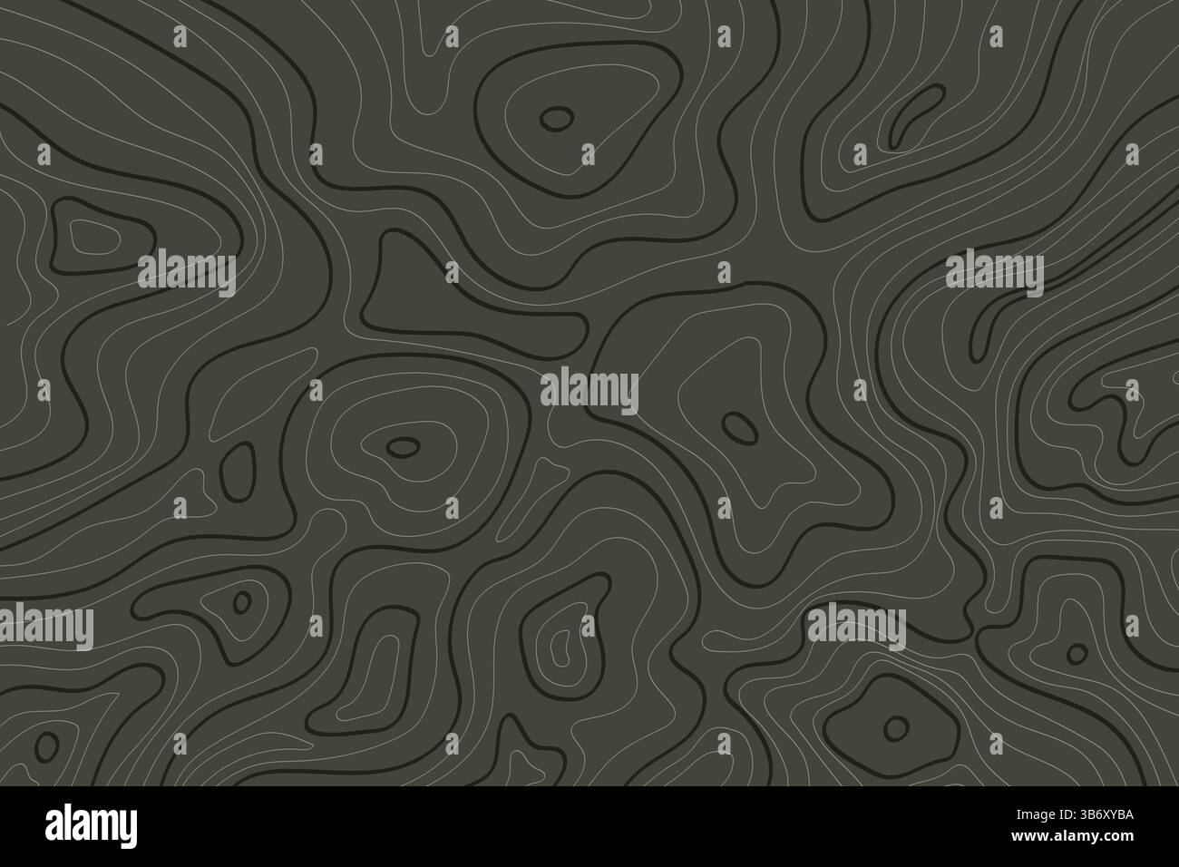 Stylized Topographic Contours in Lines and Green Drawing. Vector ...