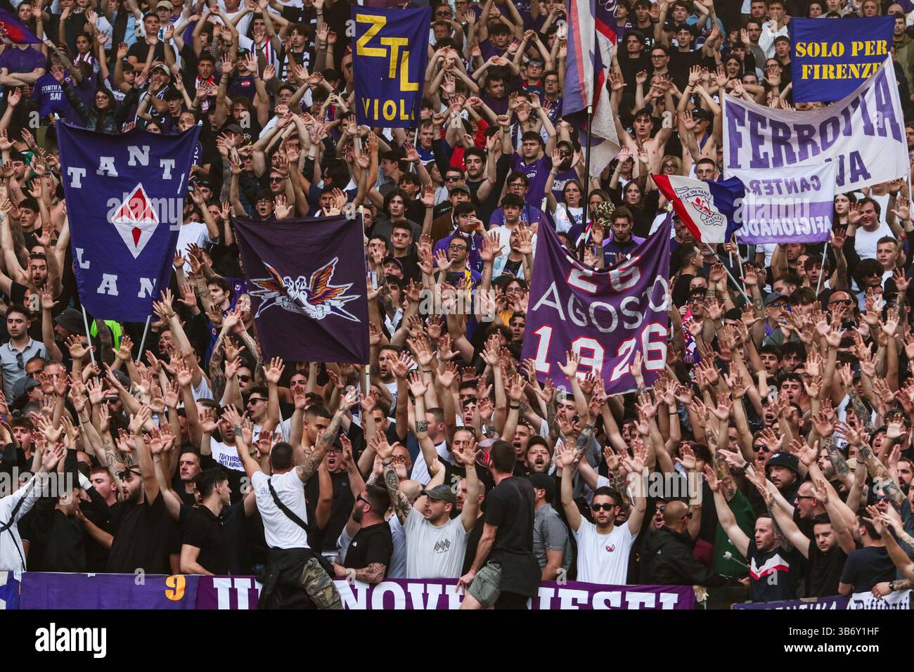 Rome, Italy. 04th May, 2025. ACF Fiorentina ultras during AS Roma vs ...
