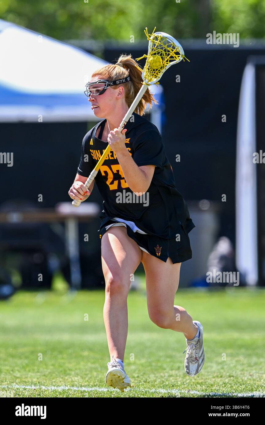 BOULDER, CO - MAY 03: Arizona State midfielder, Claire Beucher (23), in ...