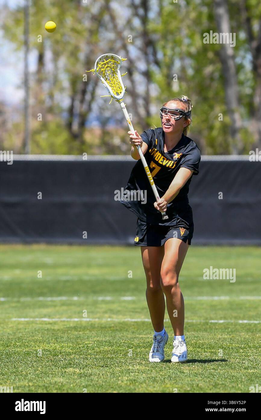 BOULDER, CO - MAY 03: Arizona State midfielder, Annie Haley (7), in ...