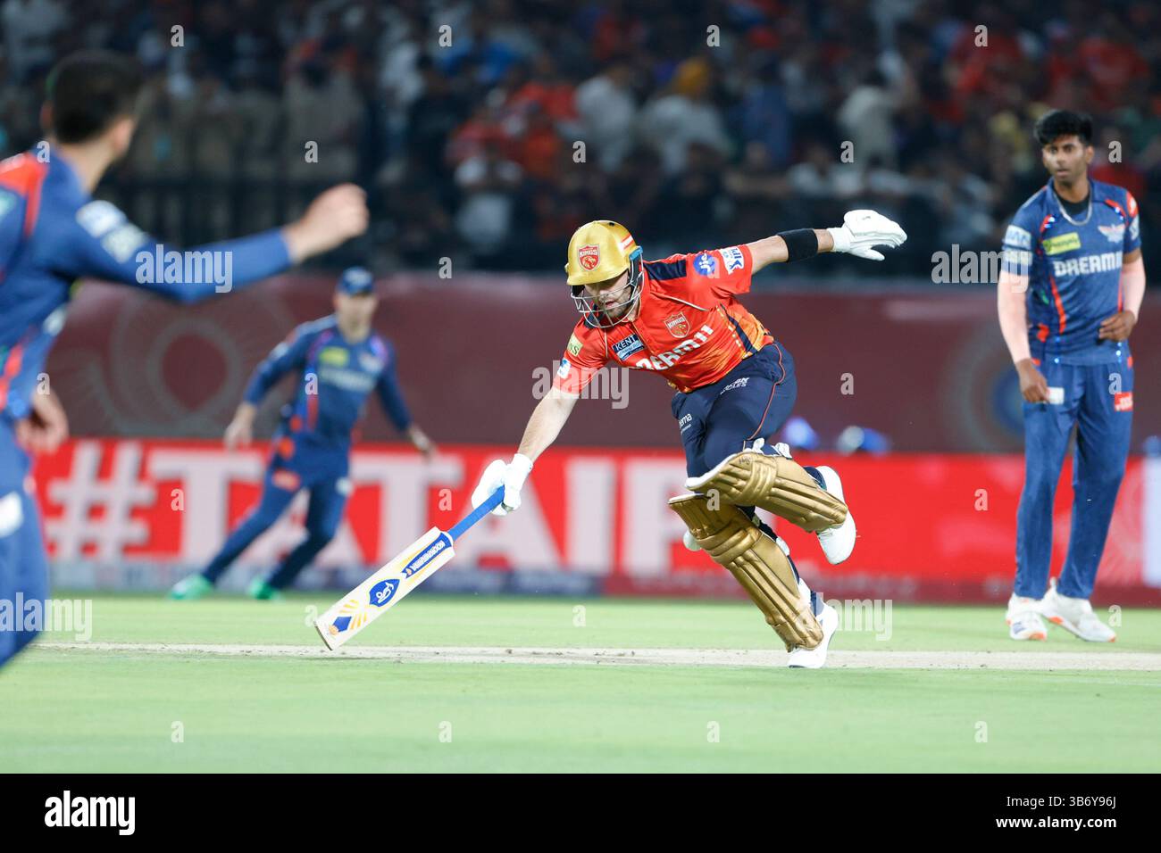 DELHI, INDIA - APRIL 29: Josh Inglis of Punjab Kings take a run during ...