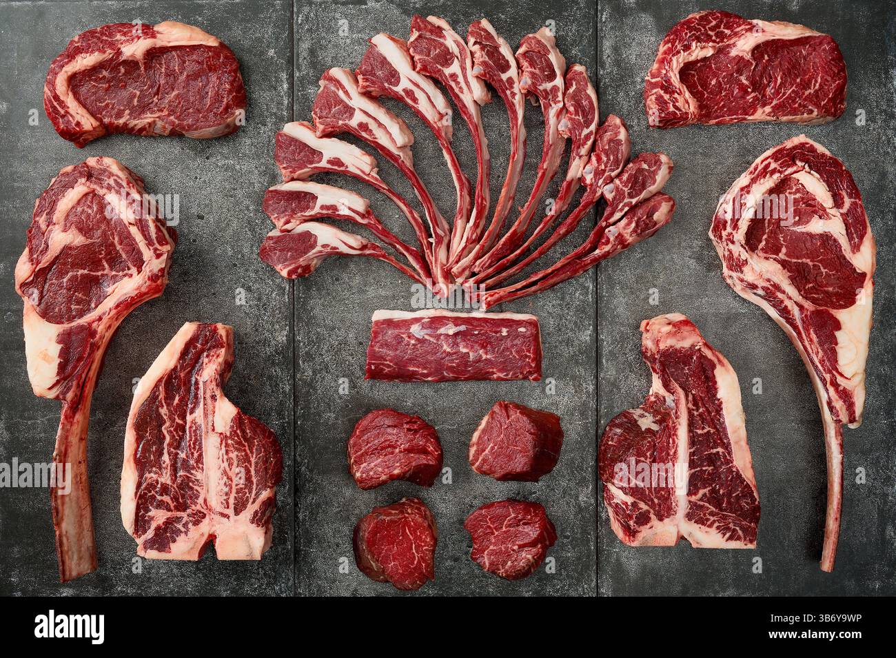 Selection premium quality meat cuts hi-res stock photography and images ...