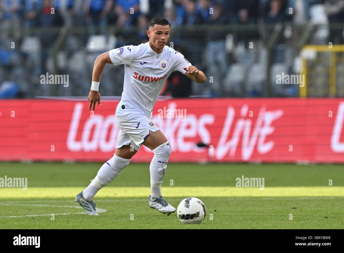 Brussels, Belgium. 04th May, 2025. Jan-Carlo Simic (4) of Anderlecht pictured during the Croky ...