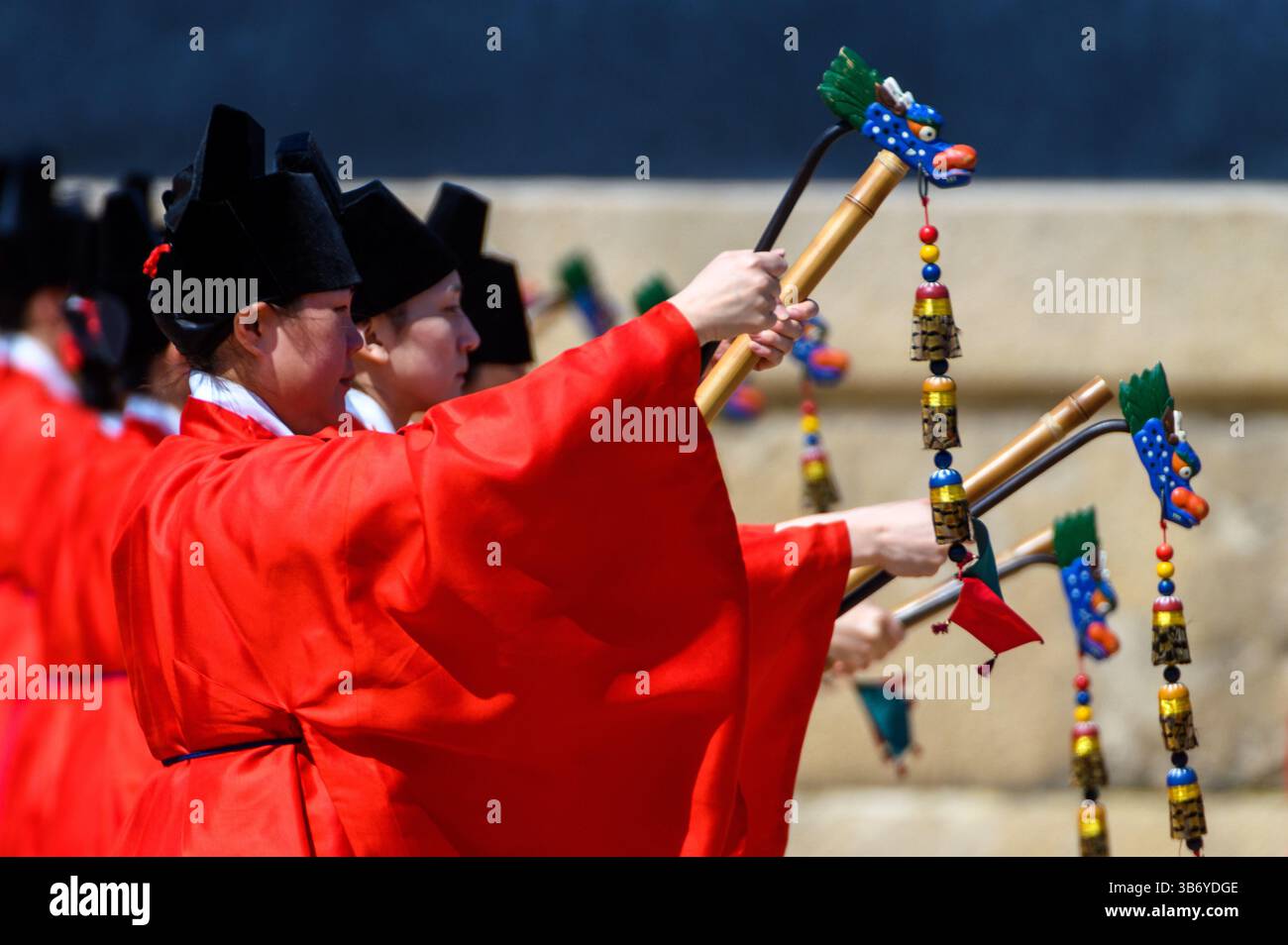 Traditional Dancers are performing Ilmu dance during the Jongmyo Daeje ...