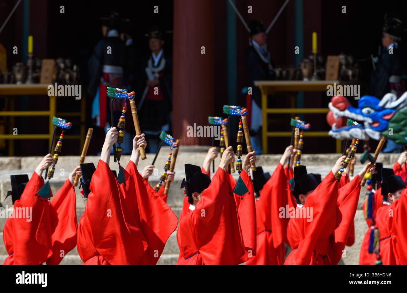 Traditional Dancers are performing Ilmu dance during the Jongmyo Daeje ...