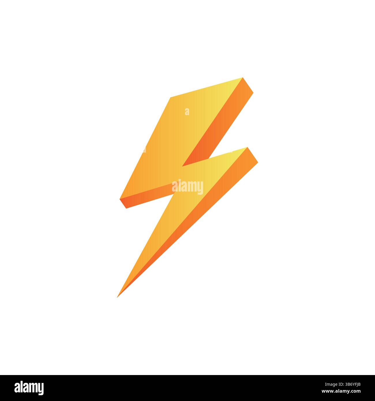 Yellow Lightning Bolt Icon Flat Vector Illustration of Electric Energy ...