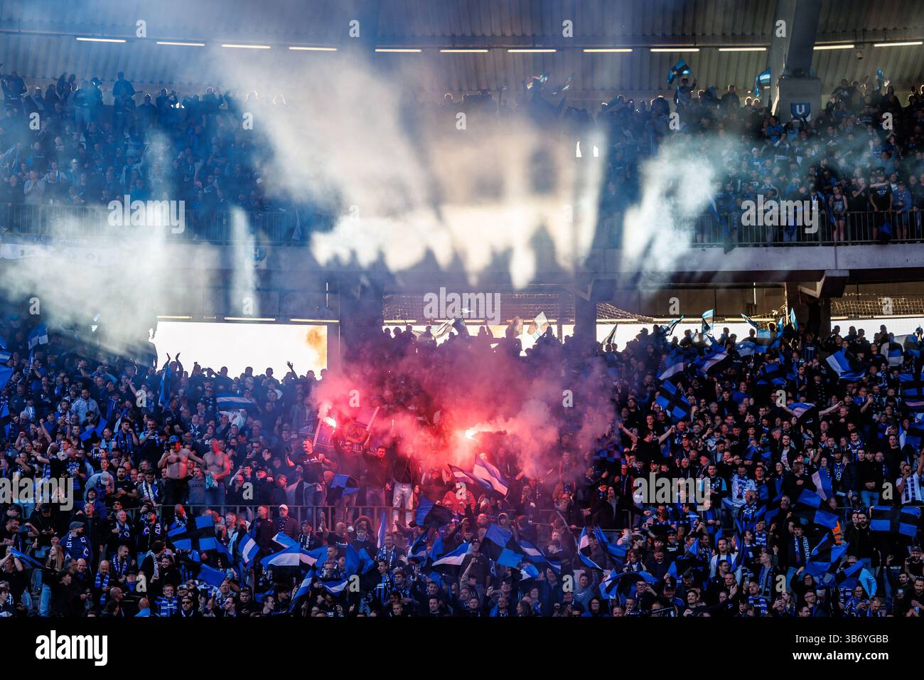 Brussels, Belgium. 04th May, 2025. Club's supporters celebrate after ...