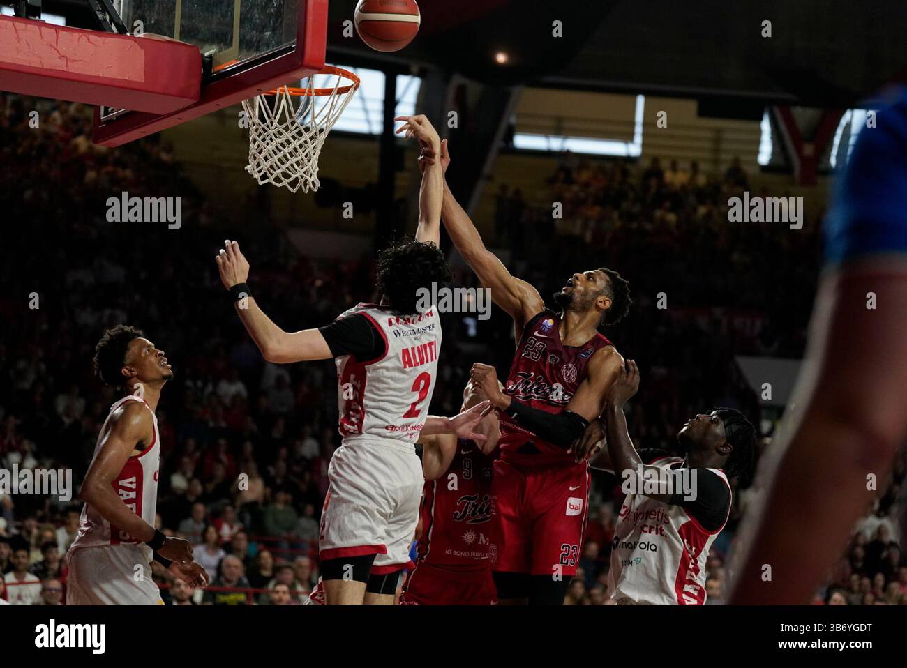 Varese, Italy. 04th May, 2025. Brooks (pallacanestro trieste) attack ...