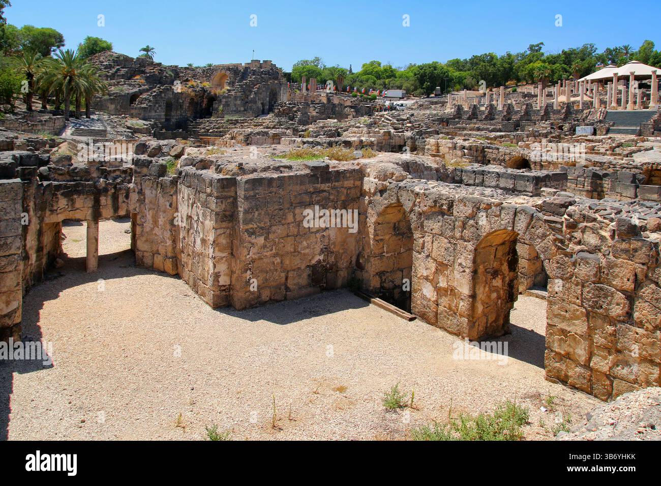 Ruins of the Roman theater and arched structures at Beit She’an ...