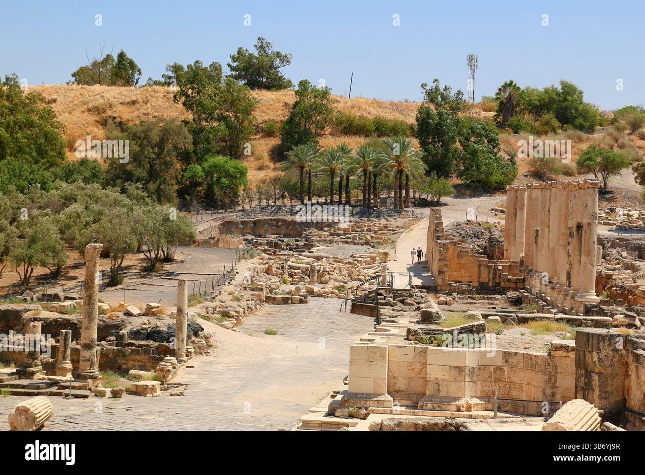 Ruins of the Roman theater and arched structures at Beit She’an ...