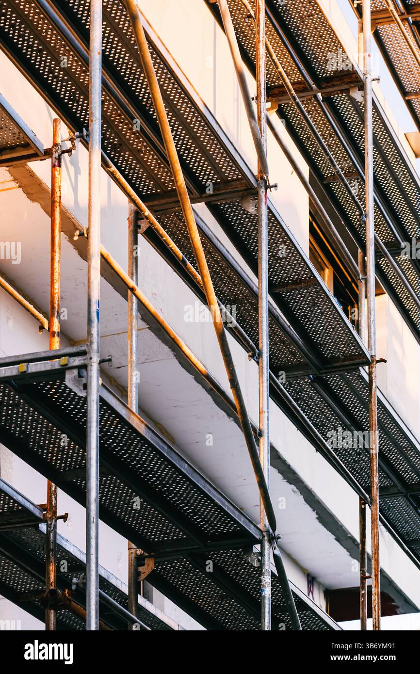 Scaffolding structure on two storey building construction site ...