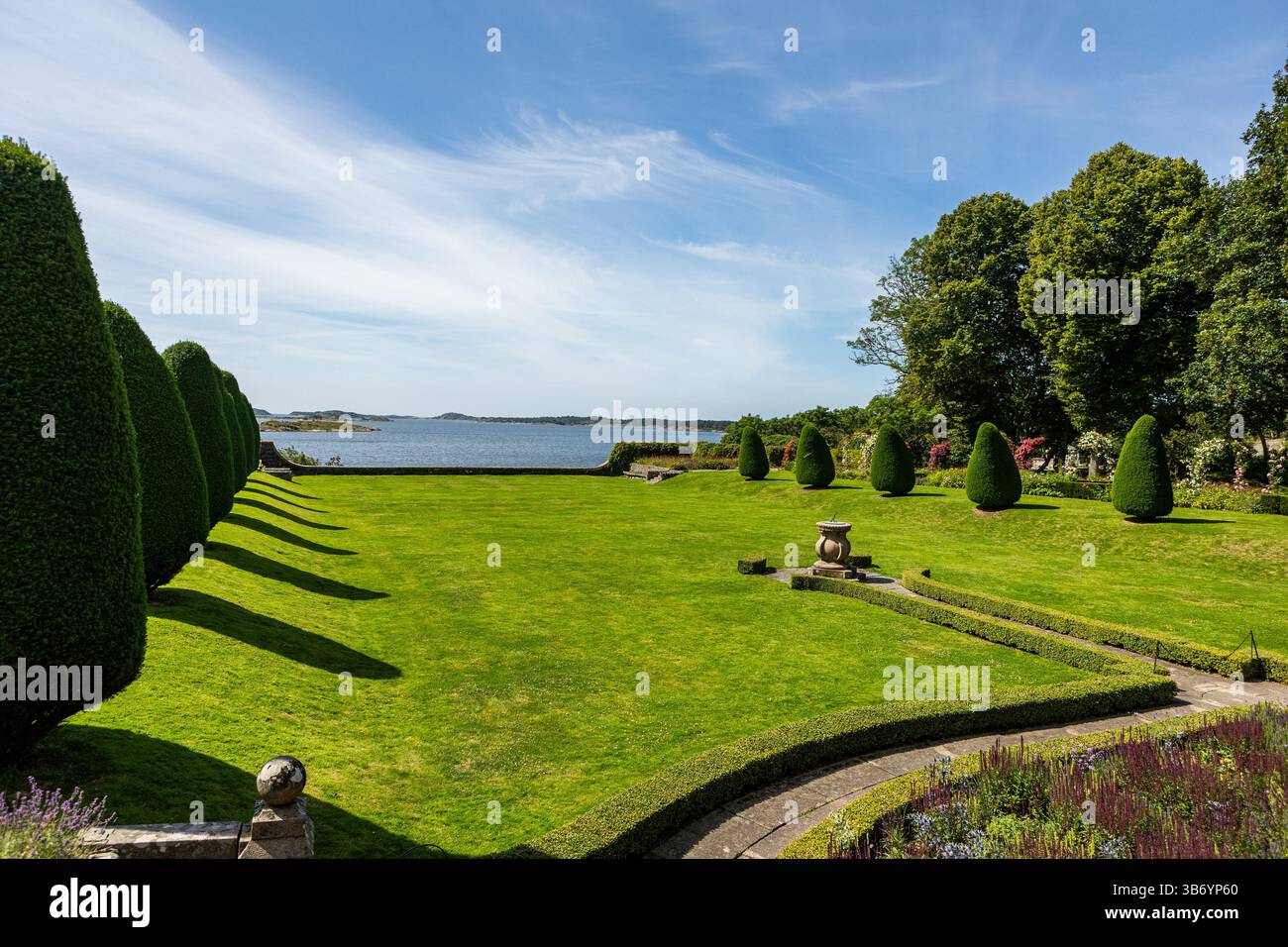 Garden at famoused Tjoloholm castle, Halland county, Sweden Stock Photo ...