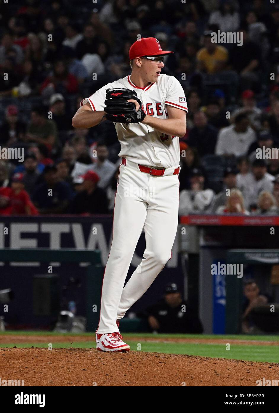 ANAHEIM, CA - MAY 02: Los Angeles Angels pitcher Ryan Johnson (32 ...