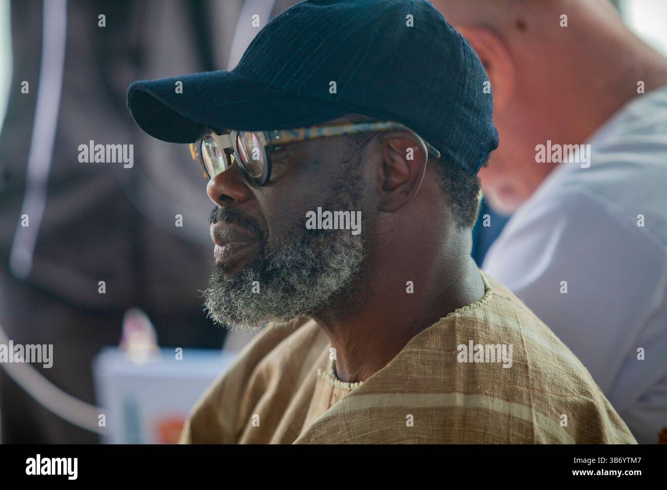 Mr. Dele Awosika, Chairman of Adeline Art Gallery, looks on during the ...