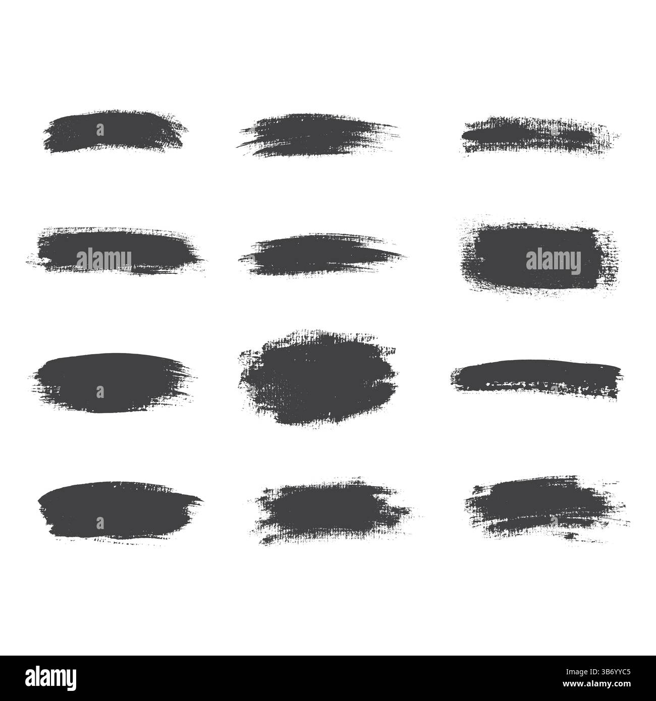 Collection of ink Brush Strokes. Set of vector Grunge Brushes. Dirty ...