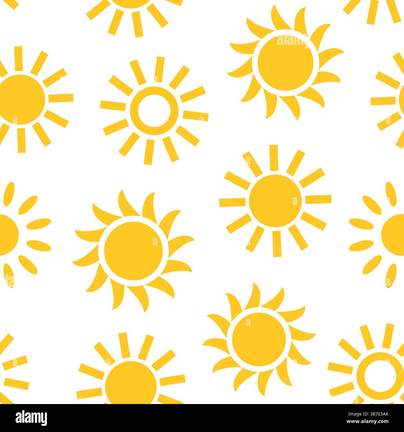 Bright yellow sun pattern on a white background perfect for summer ...