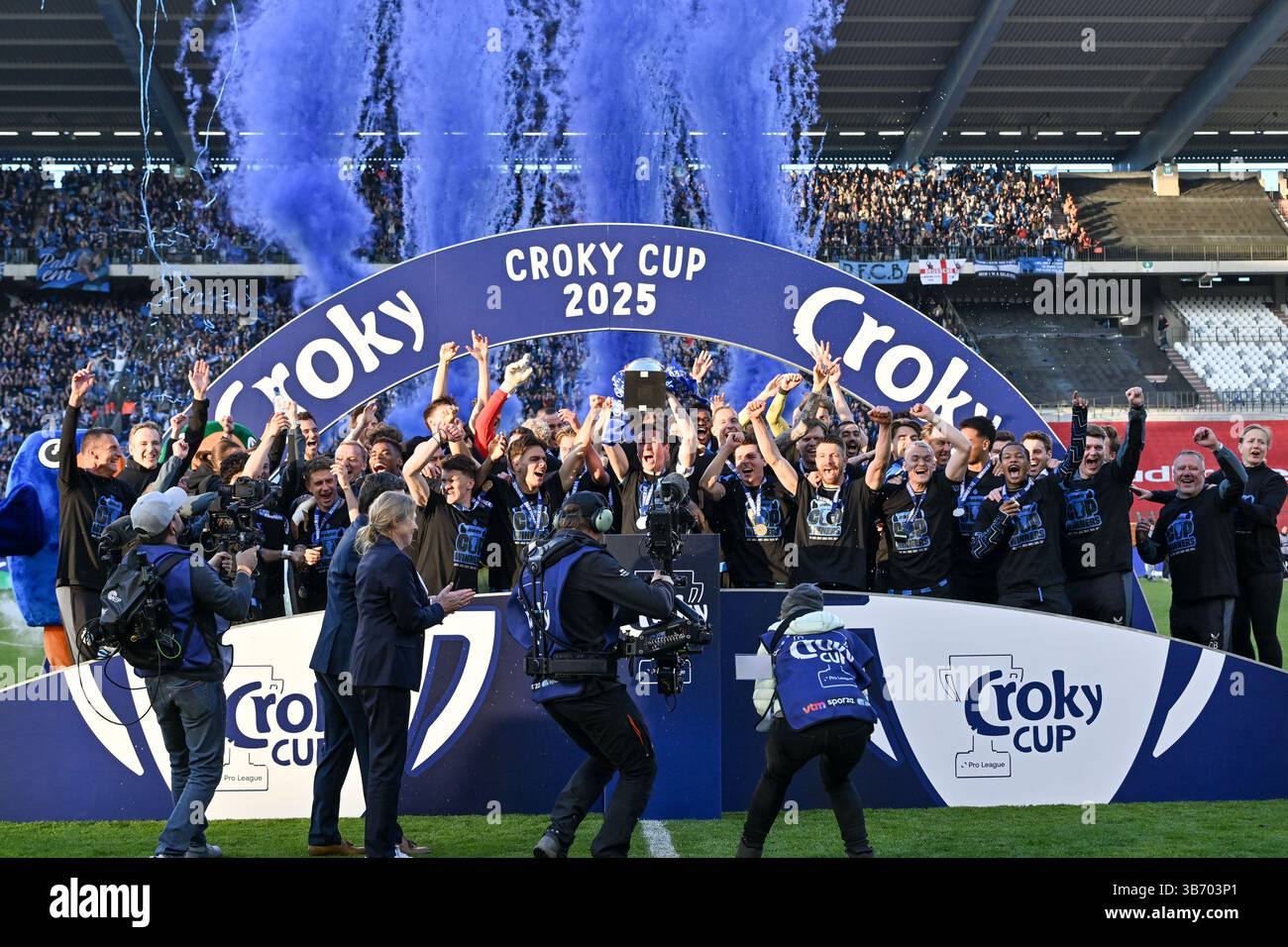 players of Brugge celebrate after winning the Croky Cup final 2025 between Club Brugge KV and ...