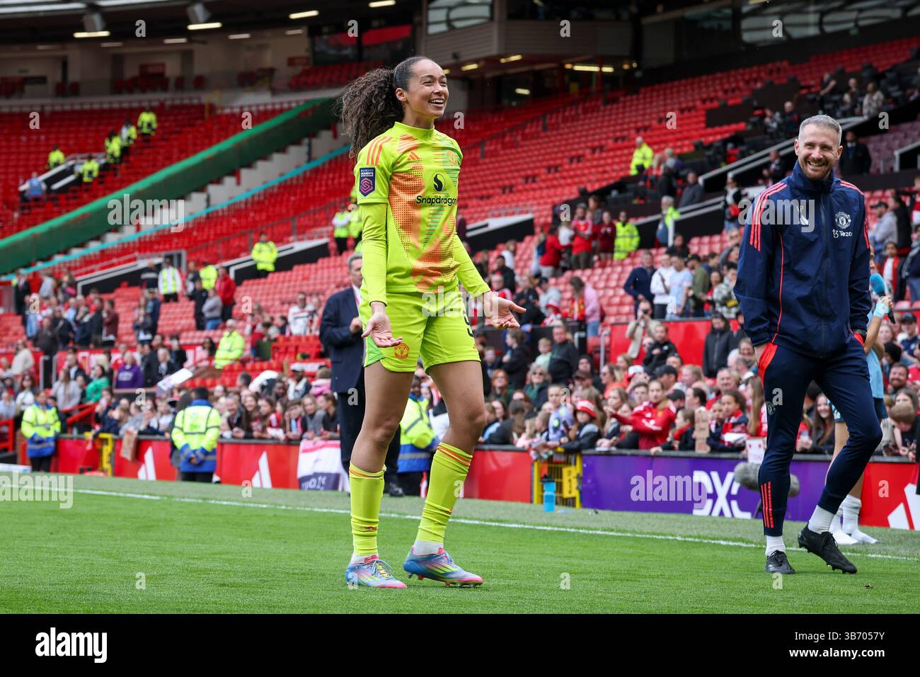 Manchester, UK. 04th May, 2025. Manchester United Women Phallon Tullis ...