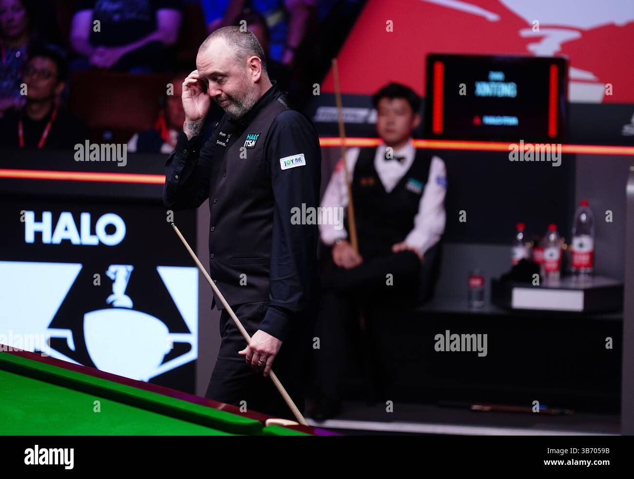 Mark Williams during his match with Zhao Xintong on day sixteen of the ...