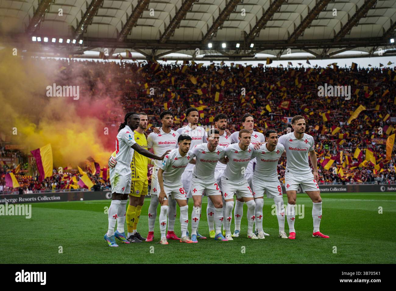 Rome, Italy. 04th May, 2025. ACF Fiorentina team during AS Roma vs ACF ...