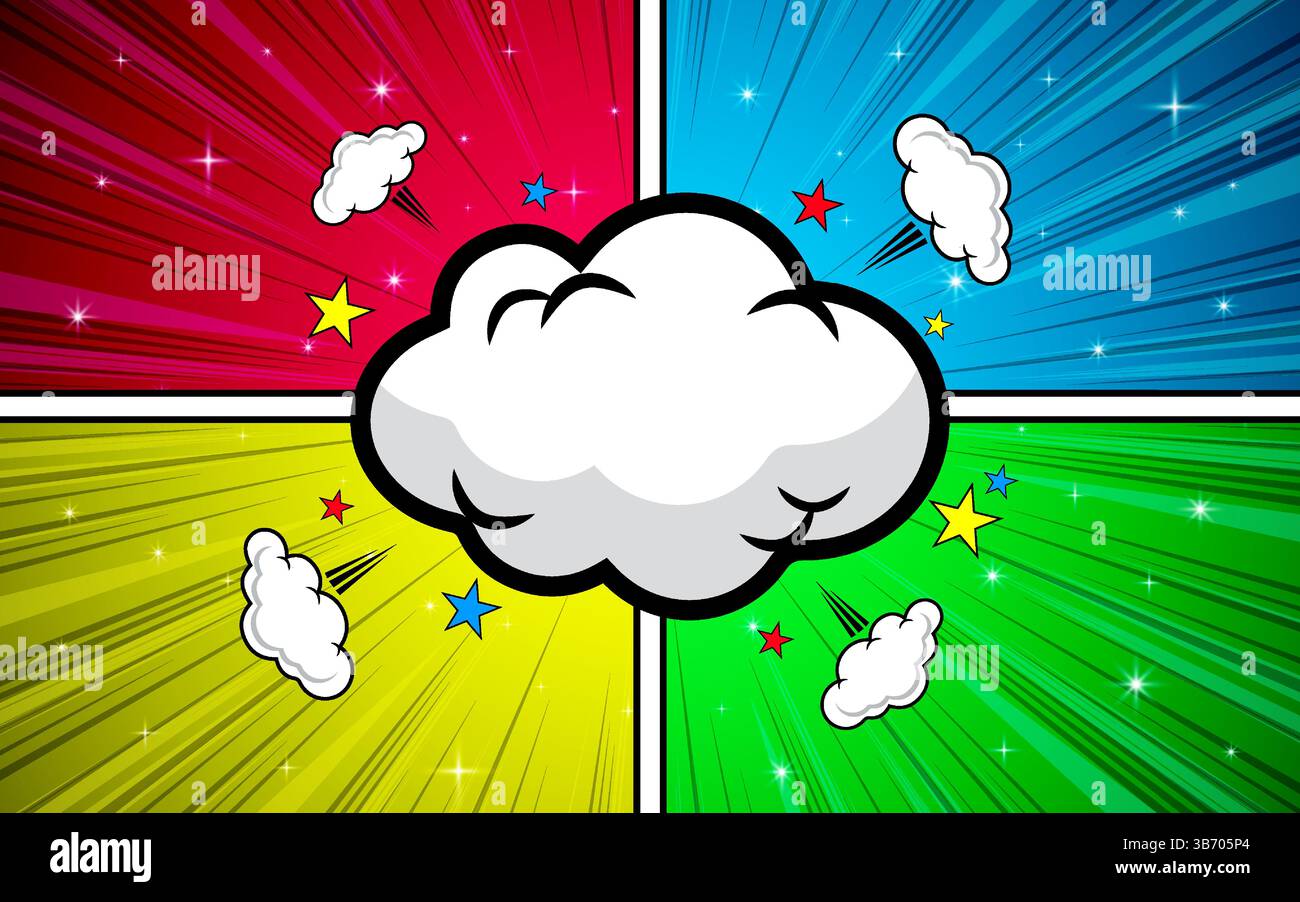 Radial speed lines for comic books. Explosion background.Vector ...