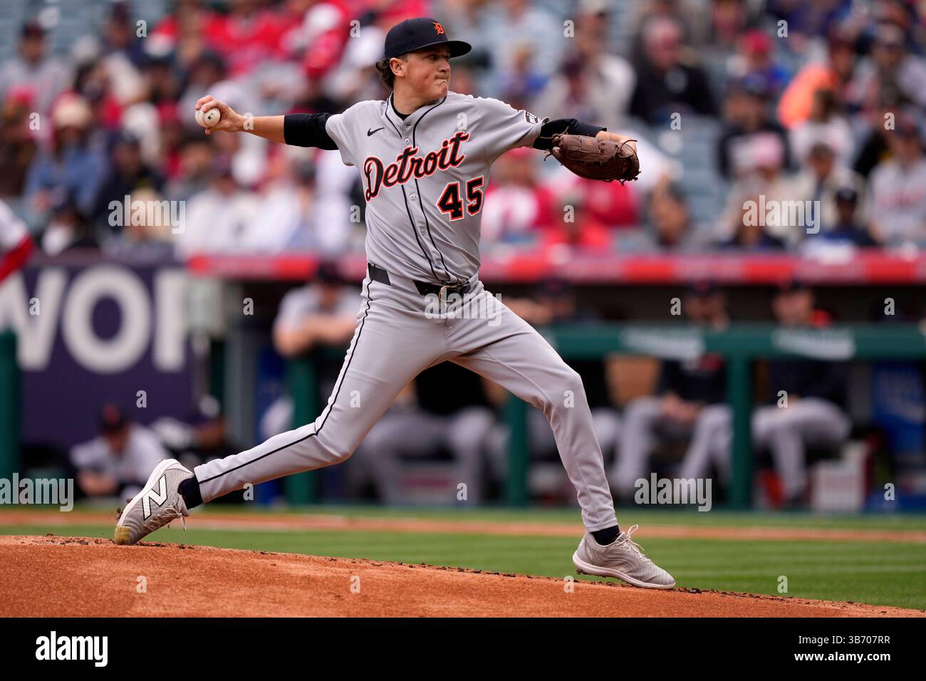 Detroit Tigers pitcher Reese Olson throws to the plate during the first ...