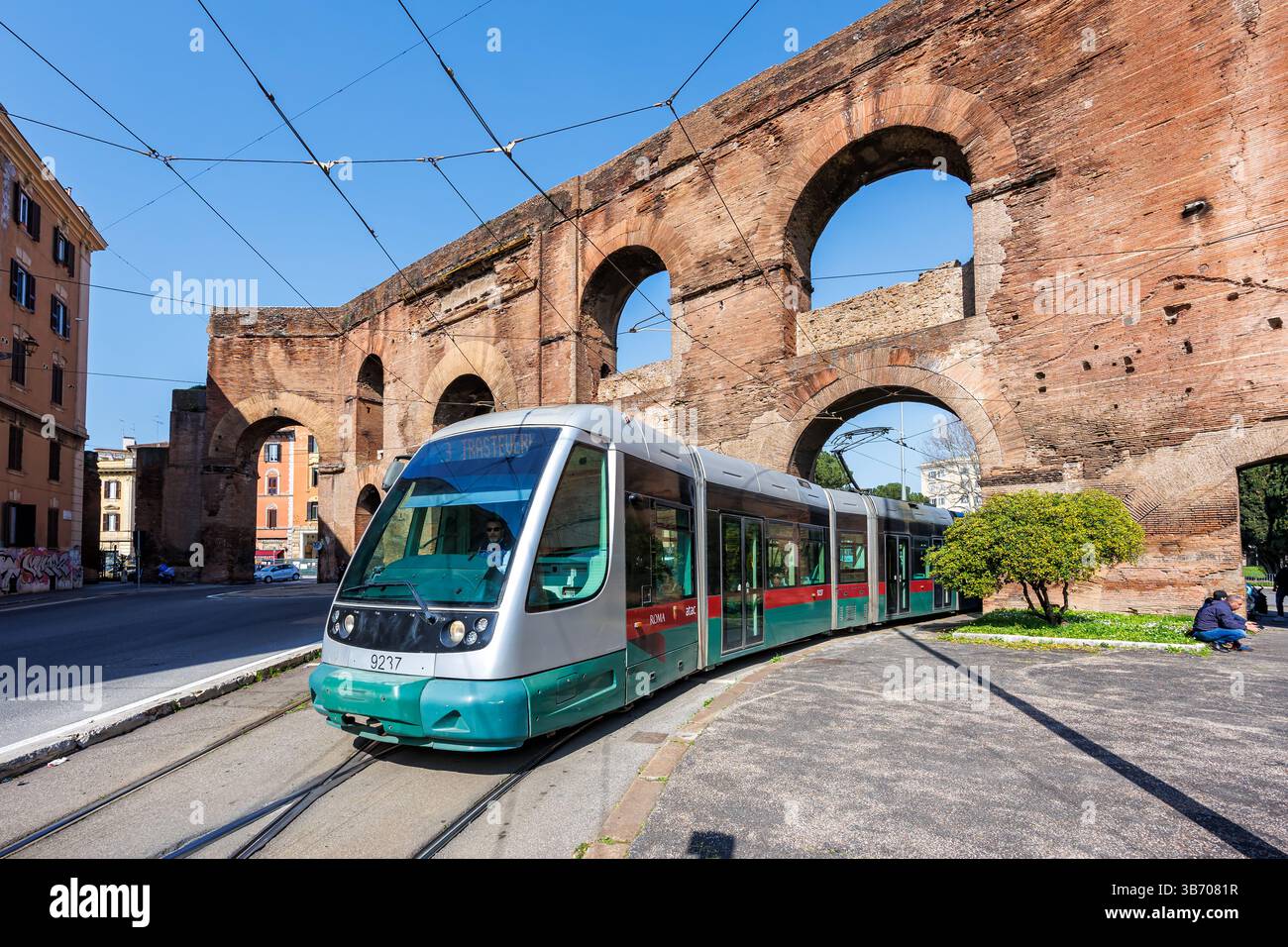 Rome, Italy - March 7, 2025: Tram type Fiat Cityway at Porta Maggiore ...