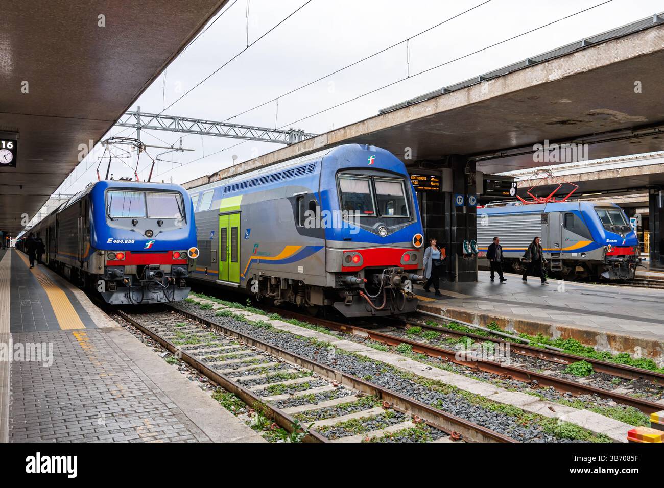 Rome, Italy - March 7, 2025: Trains of Trenitalia at Roma Termini ...