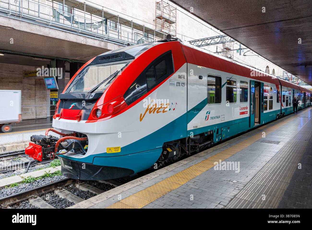 Rome, Italy - March 7, 2025: Leonardo Express train of Trenitalia type ...