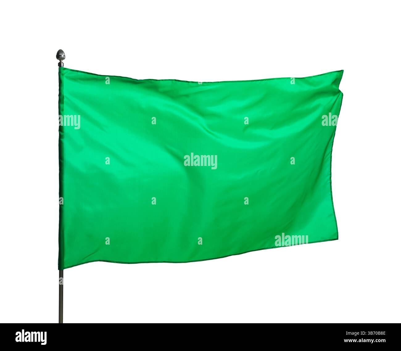 One green flag on white background. Mockup for design Stock Photo - Alamy