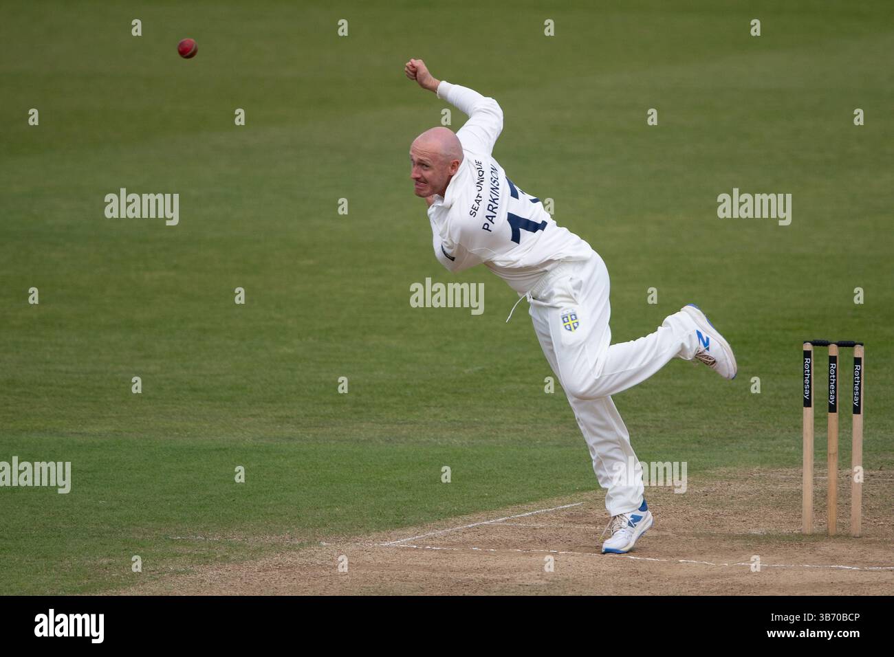 Southampton, UK, 04 May 2025. Callum Parkinson of Durham batting during ...
