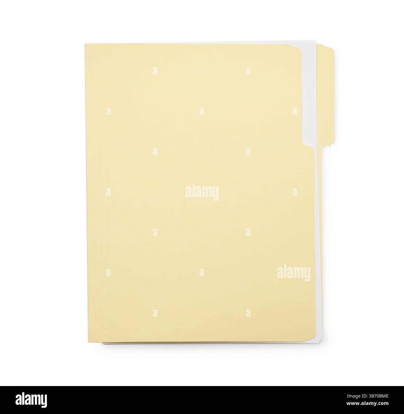 One paper file folder isolated on white, top view Stock Photo - Alamy