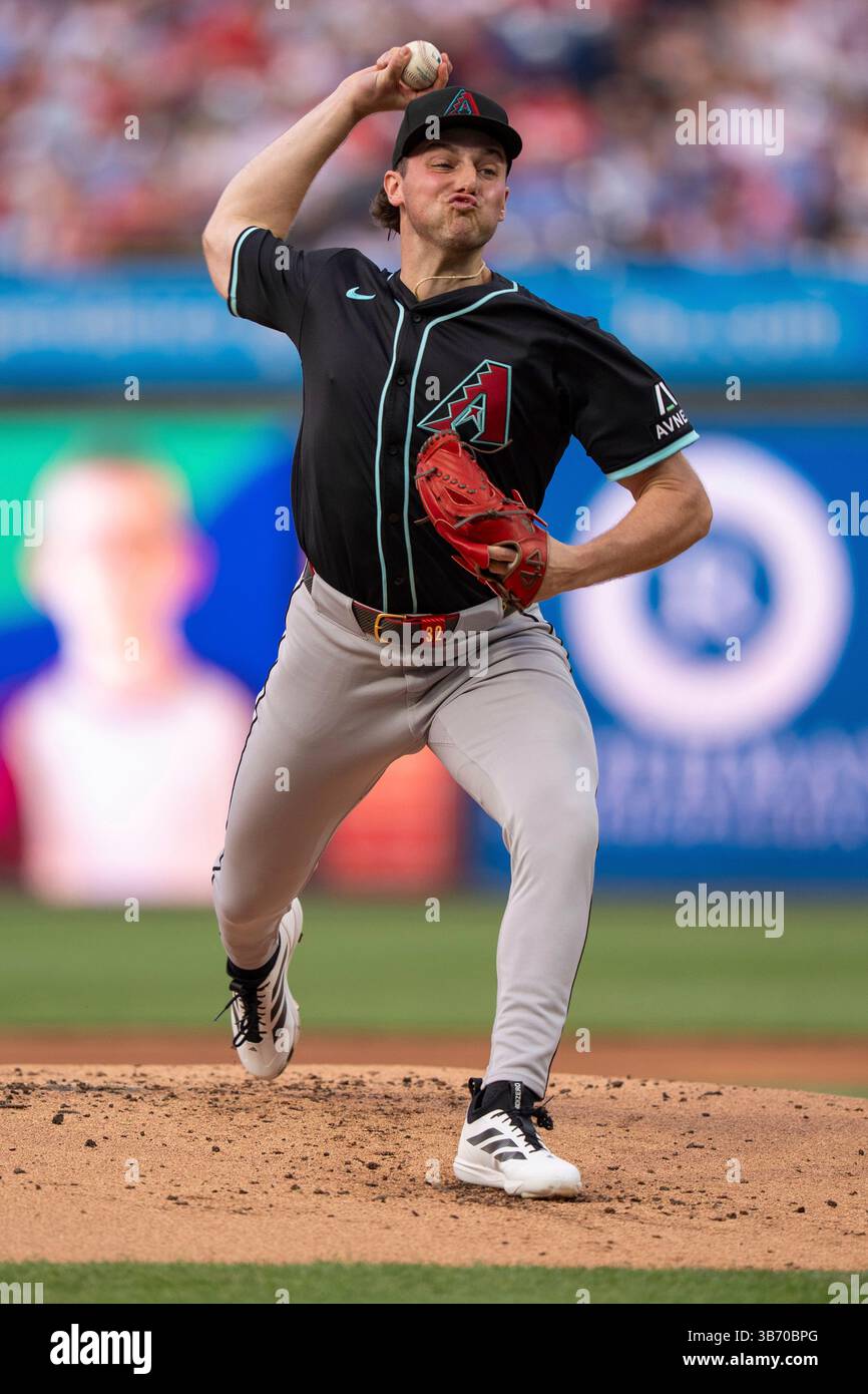 Arizona Diamondbacks starting pitcher Brandon Pfaadt delivers during the baseball game against ...