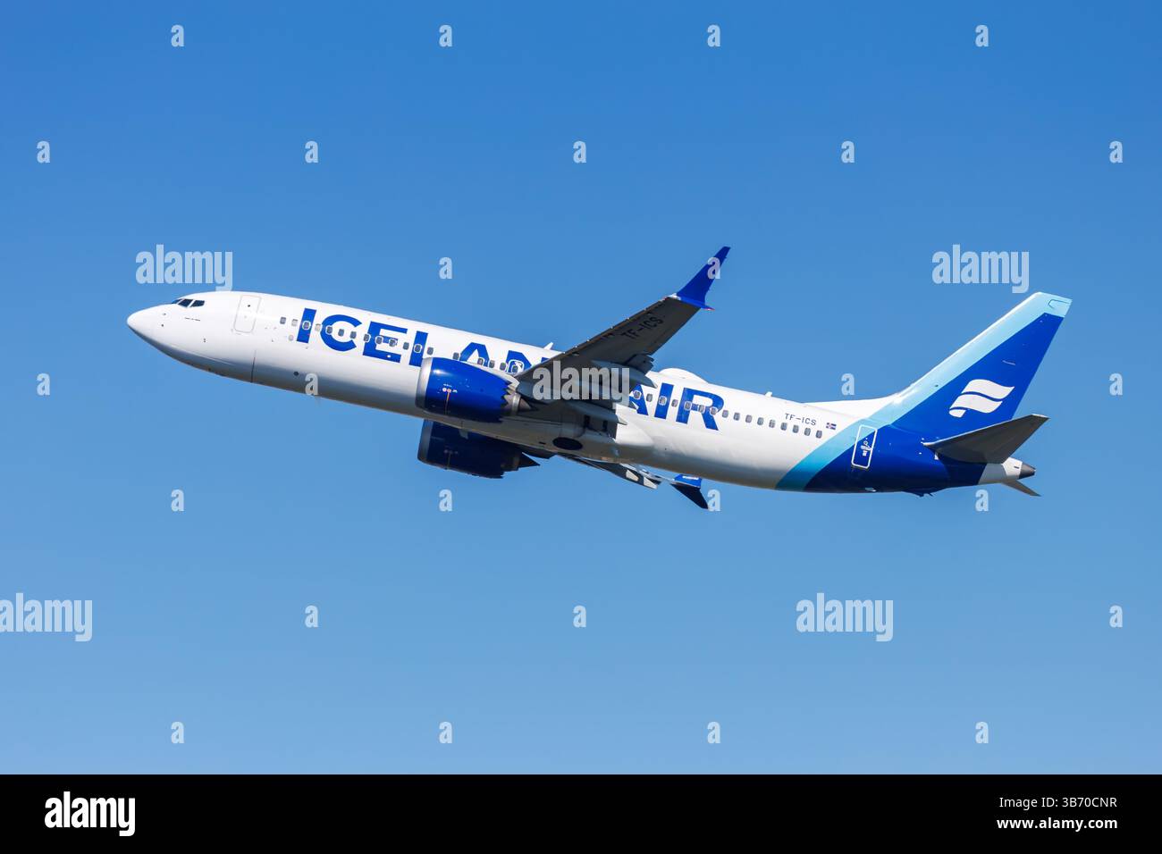 Rome, Italy - March 6, 2025: Icelandair Boeing 737-8 MAX airplane at ...