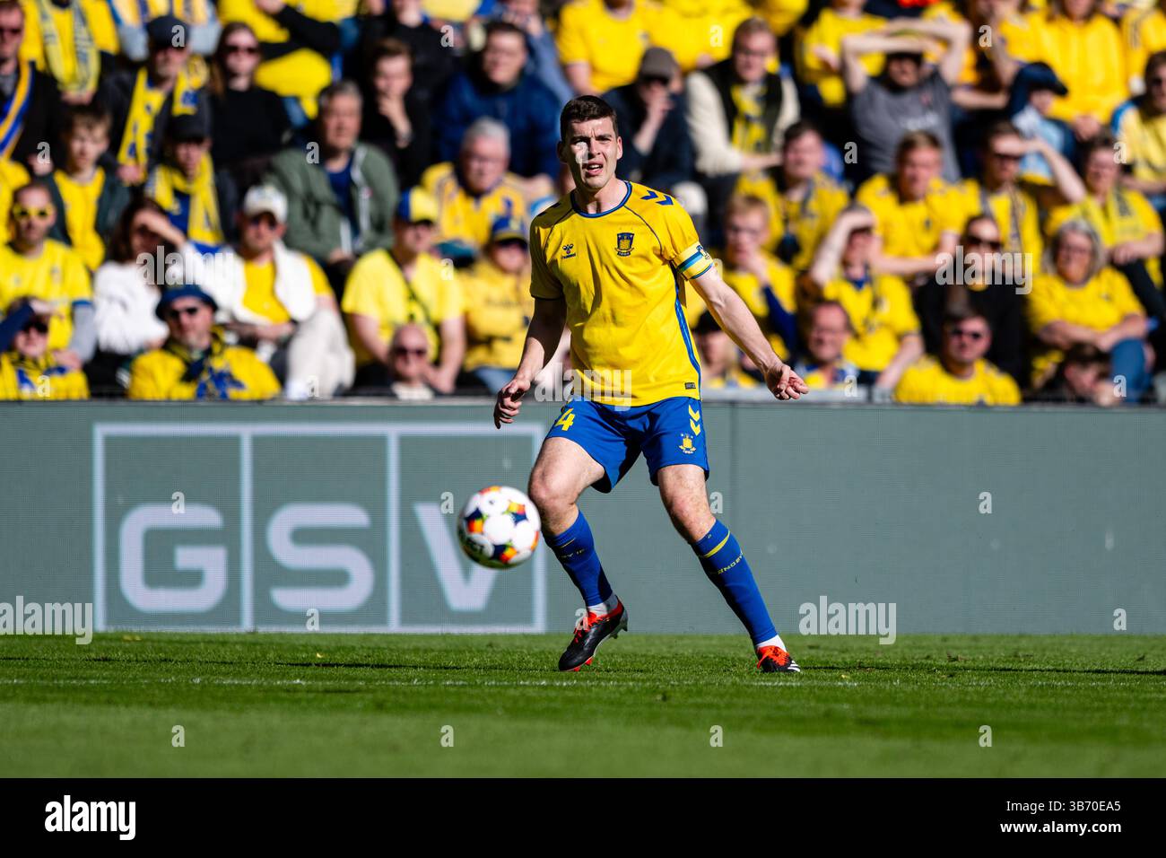 Broendby, Denmark. 04th May, 2025. Jacob Rasmussen (4) of Broendby IF ...