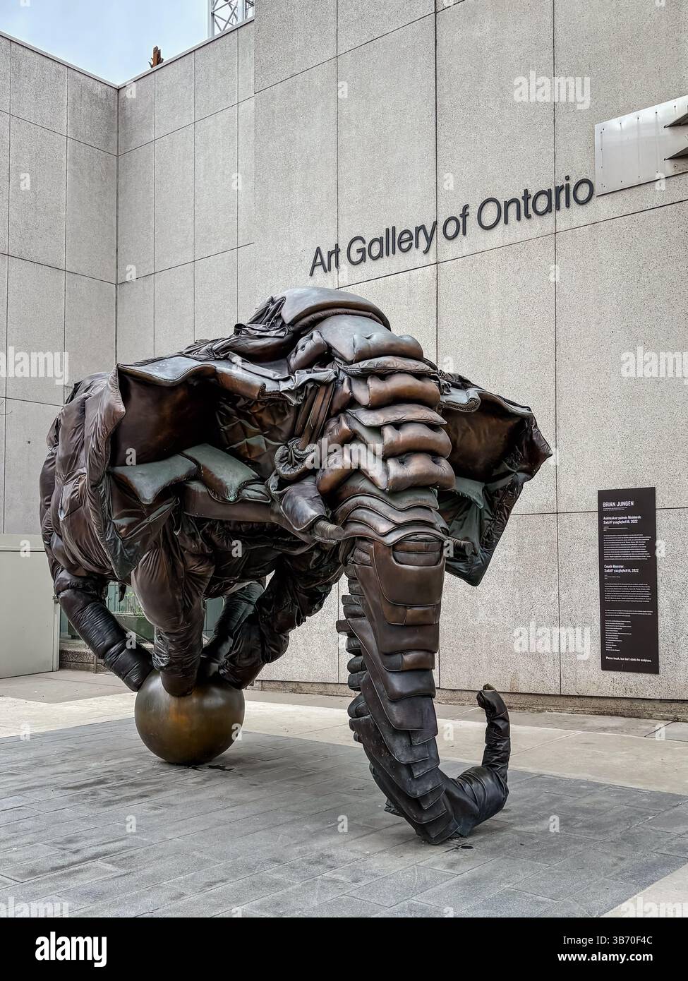 Elephant-like sculpture balancing on a ball outside Art Gallery of ...