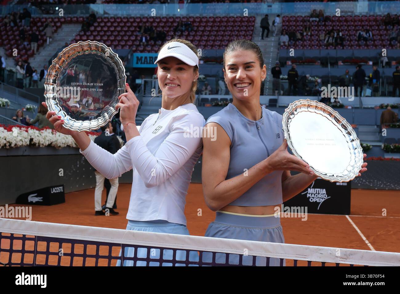 Anna Kalinskaya and Sorana Cirstea of Romania after winning the Women ...